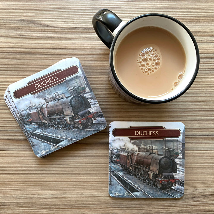 Railway Steam Train & Diesel Drinks Coasters – Artist James Green